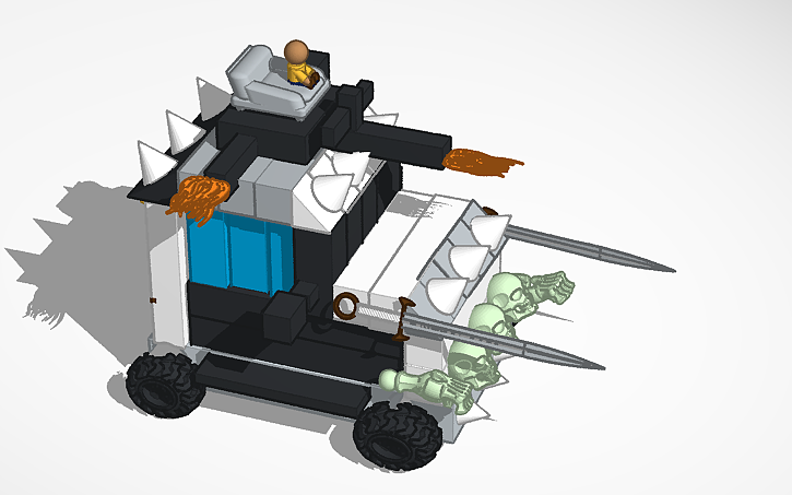 3D design spooky armored car - Tinkercad