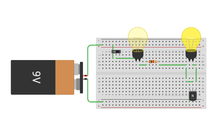 Circuit design TRANSISTOR - Tinkercad