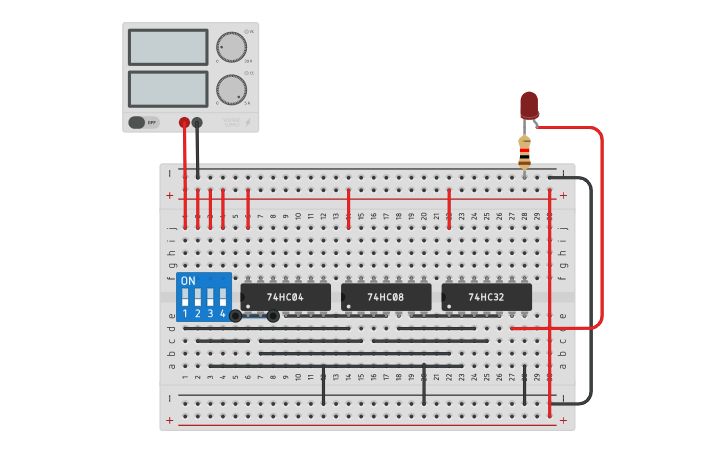 Circuit design using basic gates | Tinkercad