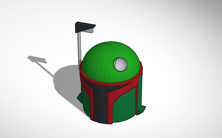 3D design Boba Fett helmet - Tinkercad