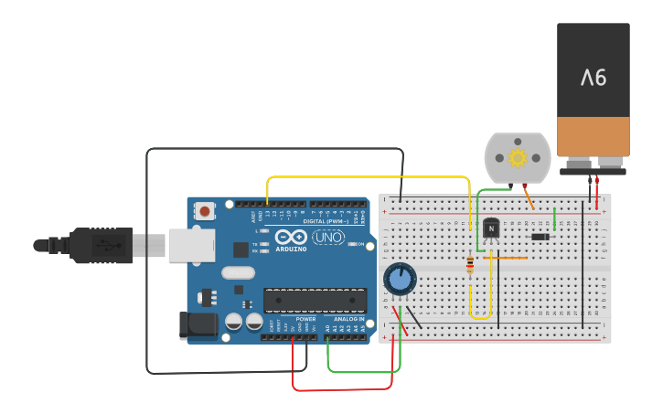 Circuit design motor - Tinkercad