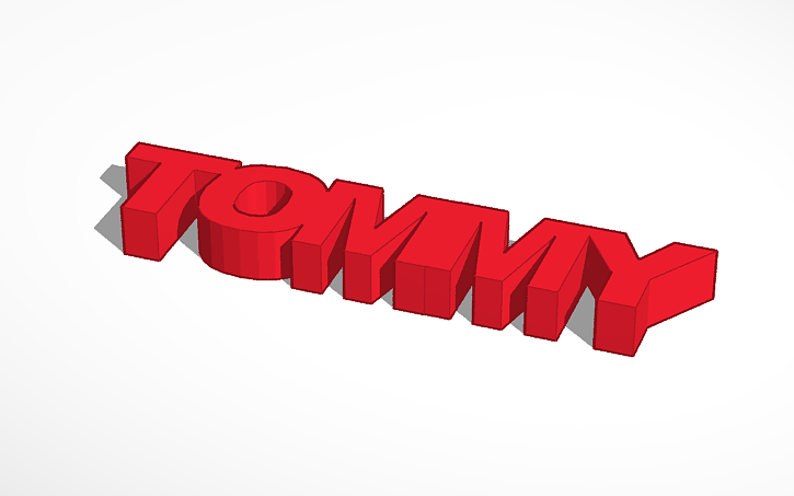 3D design Tommy Lettering - Tinkercad