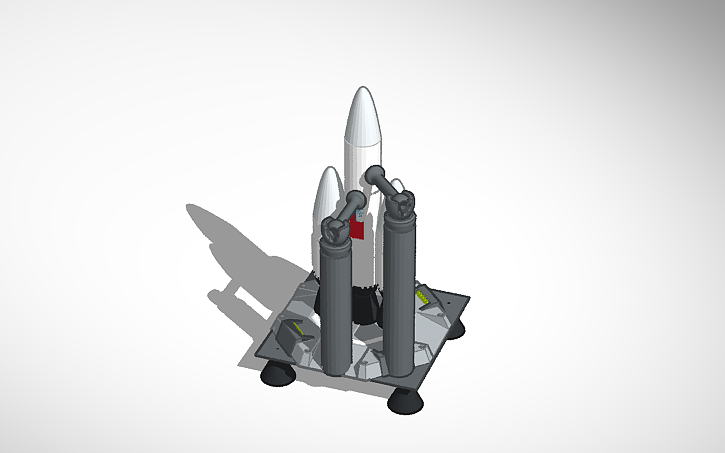 3D design rocket on launch pad | Tinkercad