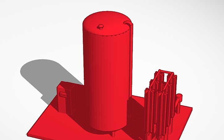 3D design Hydrogen Tank with Radiators - Tinkercad