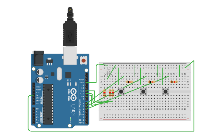 Circuit design 10 Работа | Tinkercad