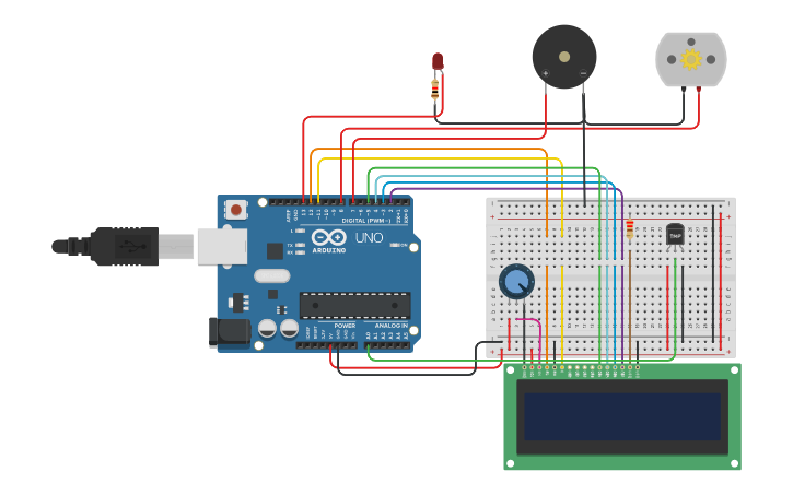 Circuit design Temperature monitoring - Tinkercad