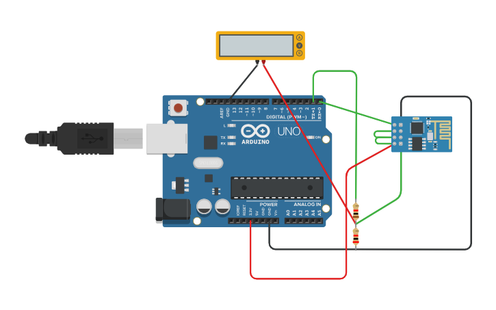 Circuit design Wifi Module ESP8266 - Tinkercad