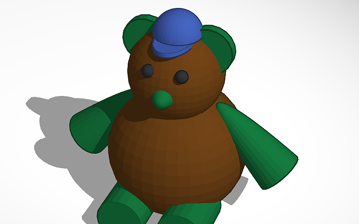 3D design teddy bear - Tinkercad