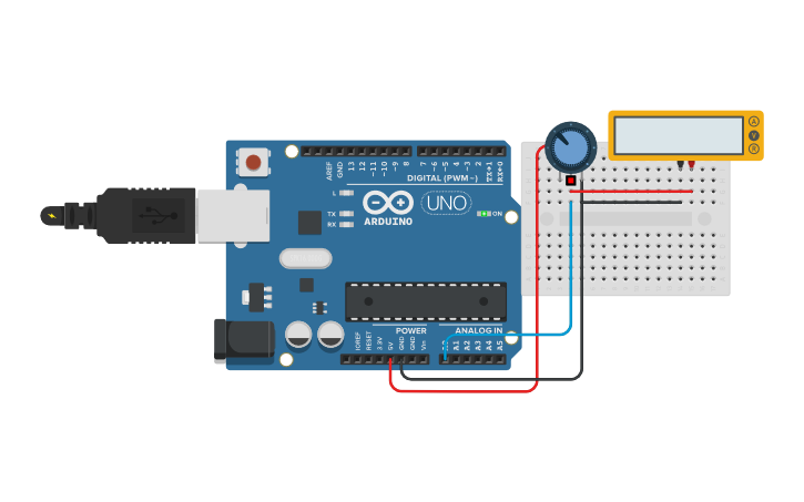 Circuit design 02.1: Measuring Voltages (Reading Analog inputs) | Tinkercad Circuit design 02.1: Measuring Voltages (Reading Analog inputs) | Tinkercad