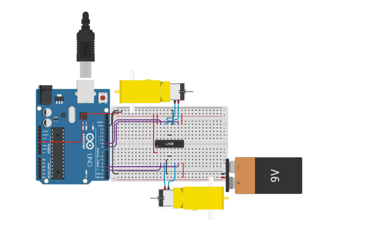 Circuit design Lab 8 - Motor Puente H - Grupo 2 k10-12 - Tinkercad