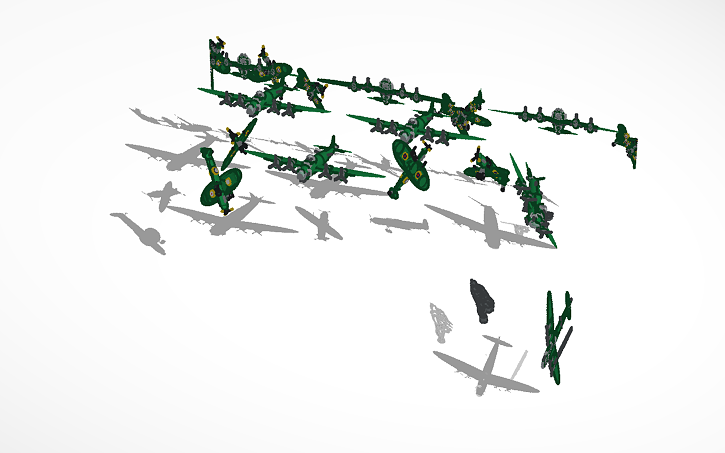 3D design WW2 Plane Scene - Tinkercad