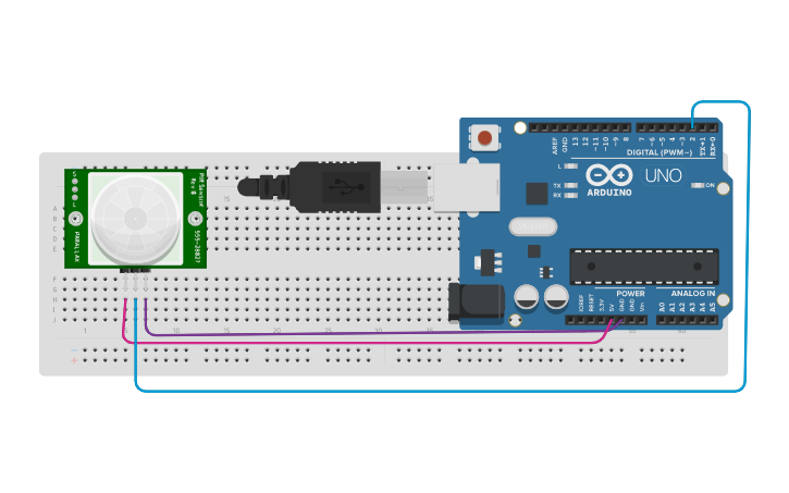 Circuit design SENSOR DE MOVIMIENTO | Tinkercad