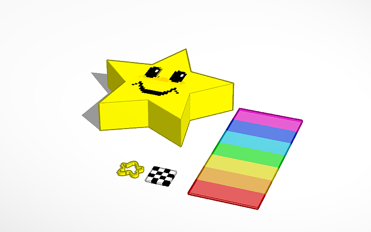 3D design Custom Rainbow Road from Mario Kart 64 - Tinkercad