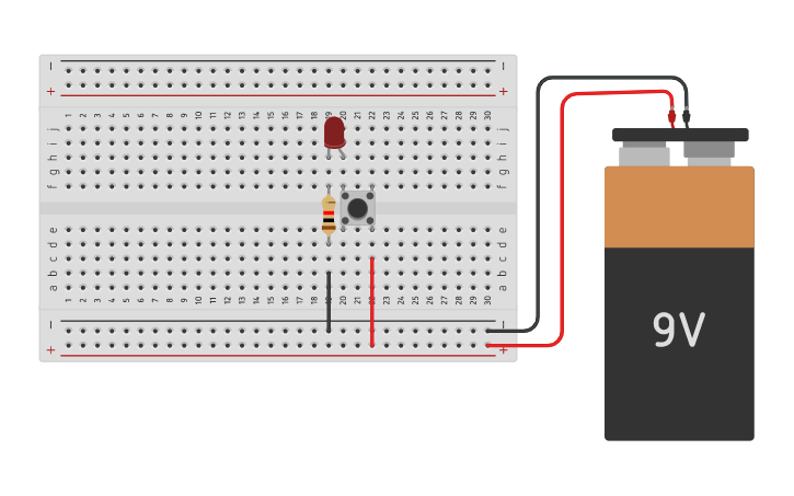 Circuit design Circuito com botão | Tinkercad Circuit design Circuito com botão | Tinkercad
