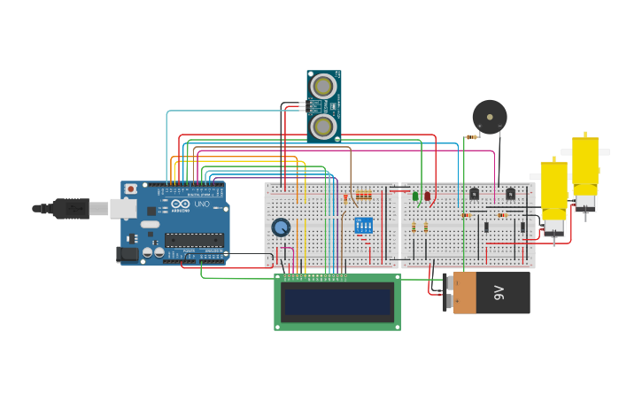 Circuit design Car Robot - Tinkercad