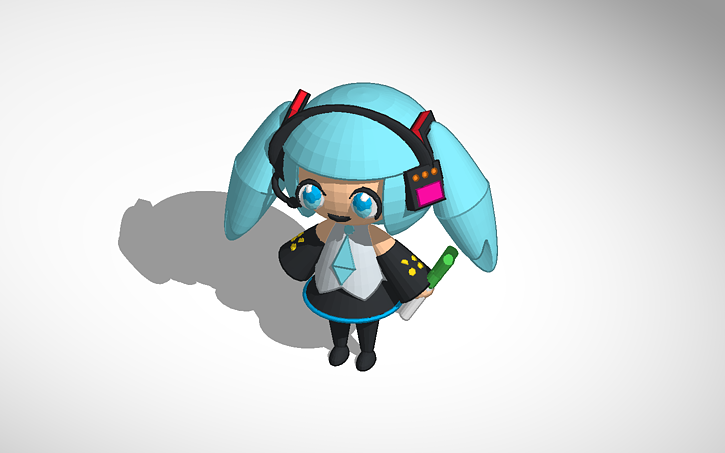 3D design Hatsune Miku chibi - Tinkercad