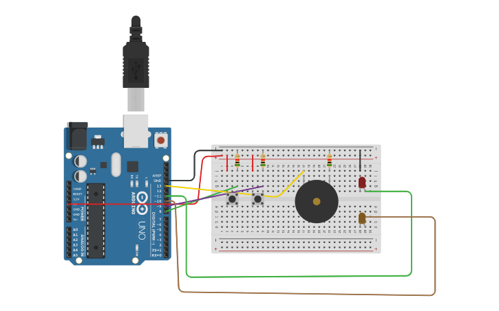 Circuit design P1-ANA CLAUDIA -LEDS+BUZZER - Tinkercad