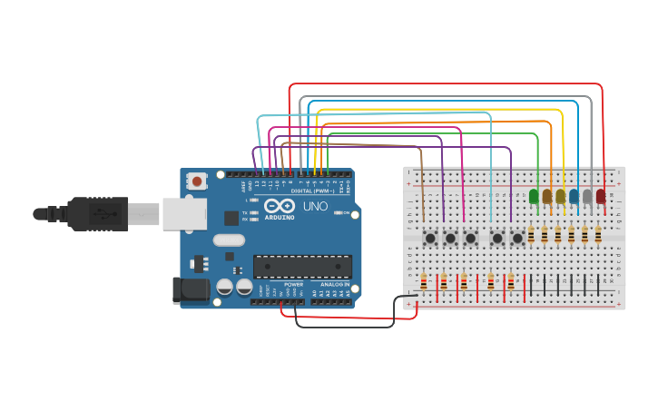 Circuit design trabajo en clase puntos extra grupo #4 - Tinkercad