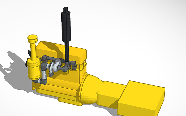 3D design Turboed John Deere Inline 3 engine. - Tinkercad