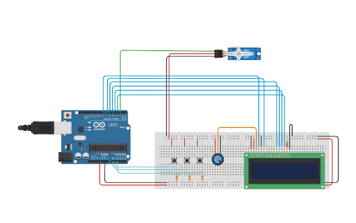 Circuit design Simulador de elevador - Tinkercad