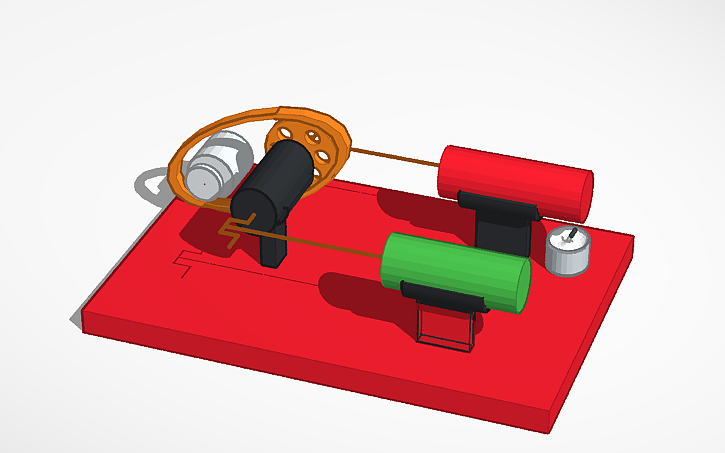3D design Stirling engine with a motor - Tinkercad