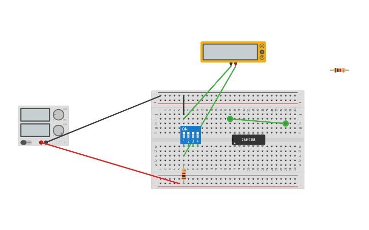 Circuit design Labo1:dip switch seul | Tinkercad