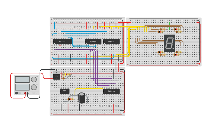 Circuit Design Binary Counter With 555 Timer Tinkercad