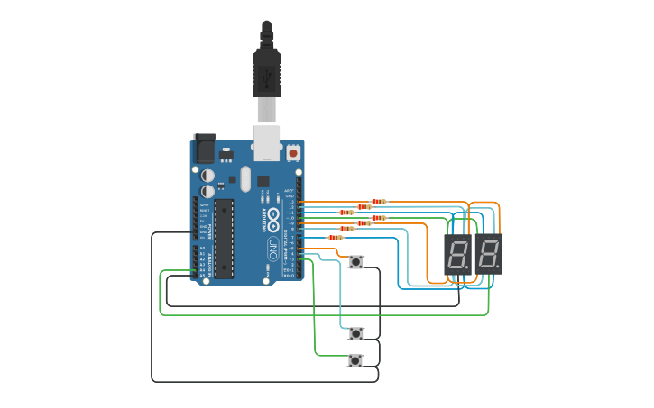 Circuit design Primer Parcial SPD Parte Uno - Tinkercad