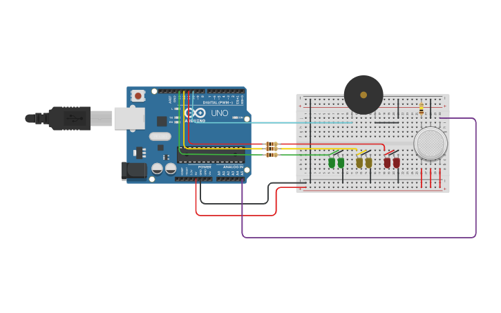 Circuit design Sensor de humo con alarma sonora y visual con arduino ...