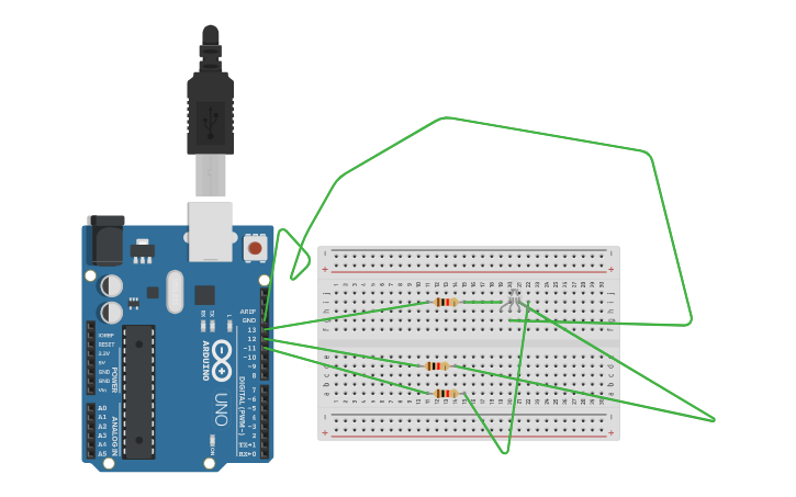 Circuit design 7 colors RGB - Tinkercad