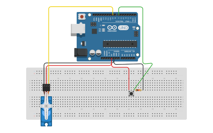 Circuit design Servo - Tinkercad
