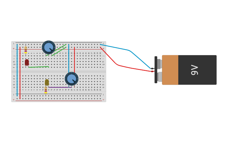Circuit design leds y potenciometro - Tinkercad