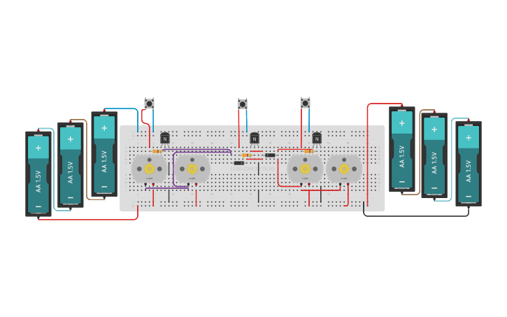 Circuit design Motor buttons - Tinkercad