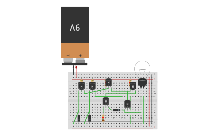 Circuit design TTL NOR GATE 406 - Tinkercad
