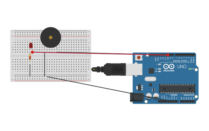 Circuit design buzzer - Tinkercad
