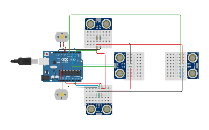 Circuit design Obstacle Avoidance Circuit | Tinkercad