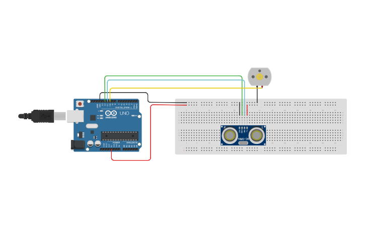Circuit design Arduino sensor con motor Ivana Martinez | Tinkercad