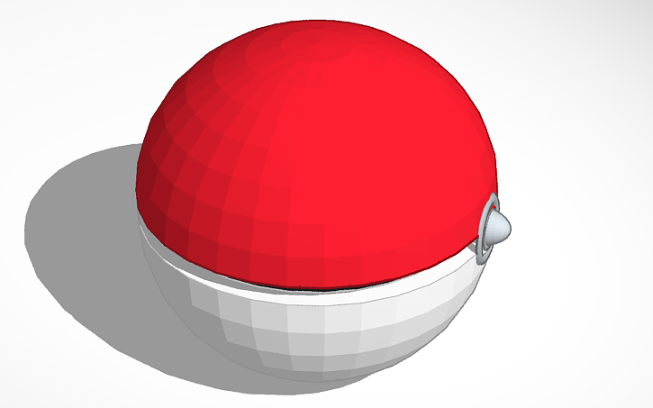 3D design Pokeball 2.25 ins. X 2.25 ins. X 2.25 ins. | Tinkercad