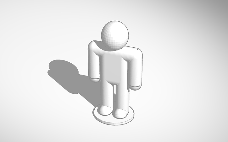3D design White Blocky Mannequin Stand 3d. - Tinkercad