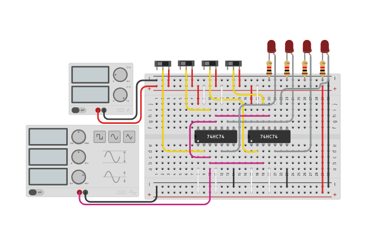 Circuit design Parallel In Parallel Out(PIPO)Shift Register - Tinkercad