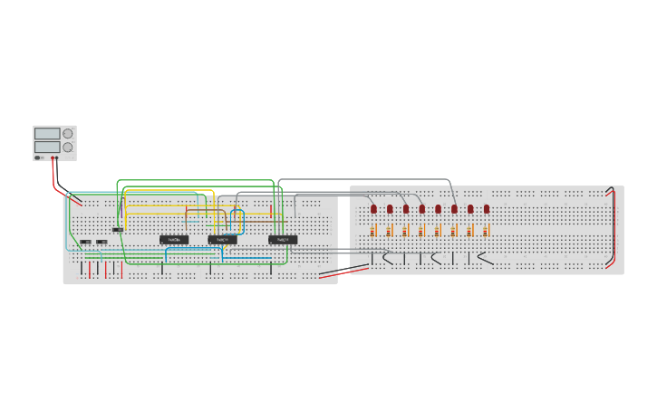 Circuit design 3:8 decoder - Tinkercad