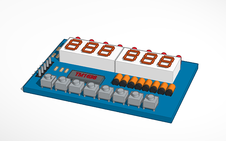 3D design tm1638 - Tinkercad