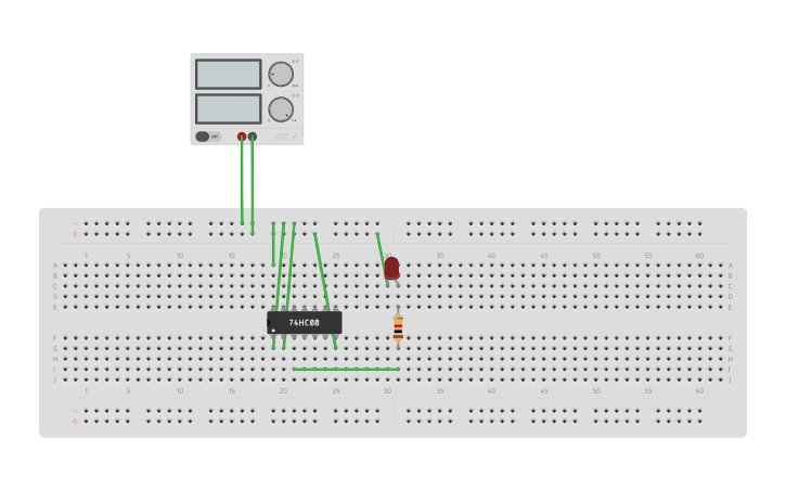 Circuit design Lab 1 - 74LS00 | Tinkercad