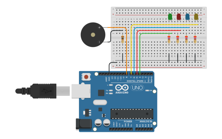 Circuit design Play musical notes using tone() 🔊🎶🎶🎶 | Tinkercad