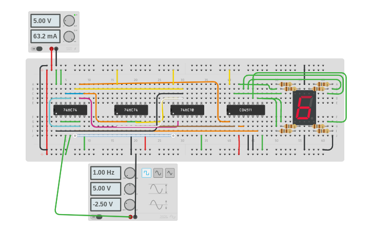 Circuit design 2-6 Counter - Tinkercad