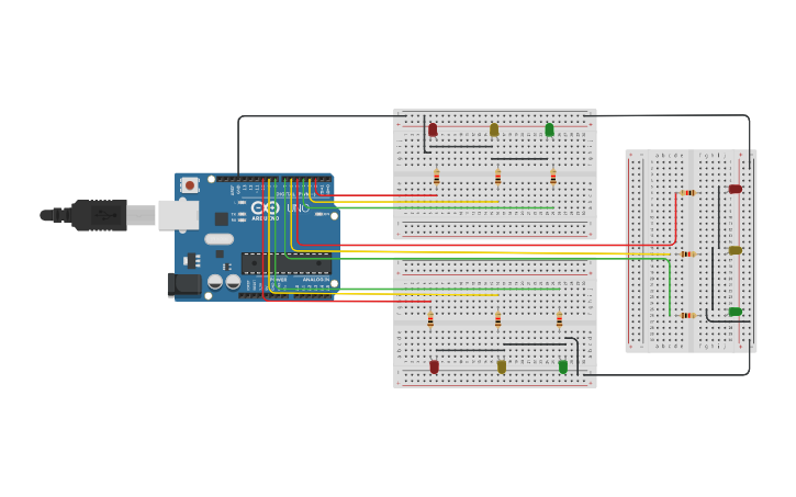 Circuit design TRAFFIC LIGHT - Tinkercad