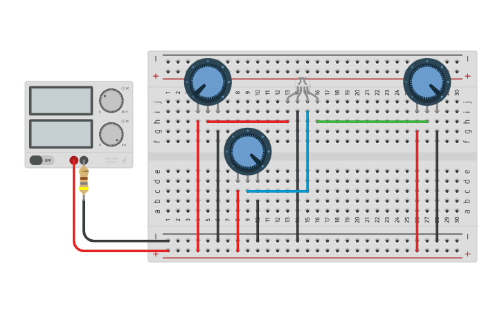 Circuit Design Rgb With Potentiometer On Breadboard Tinkercad