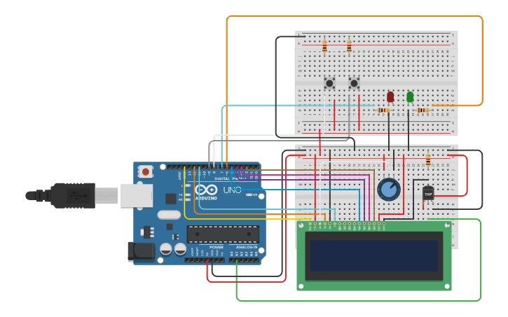 Circuit Design Temperatuur Meter Tinkercad