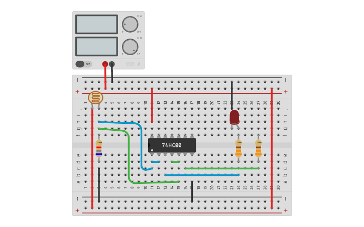 Circuit design Light Detector Using NAND Gate - Tinkercad