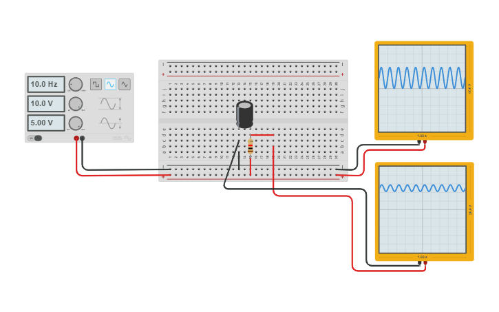 Circuit design 03 - Capacitor 2 | Tinkercad